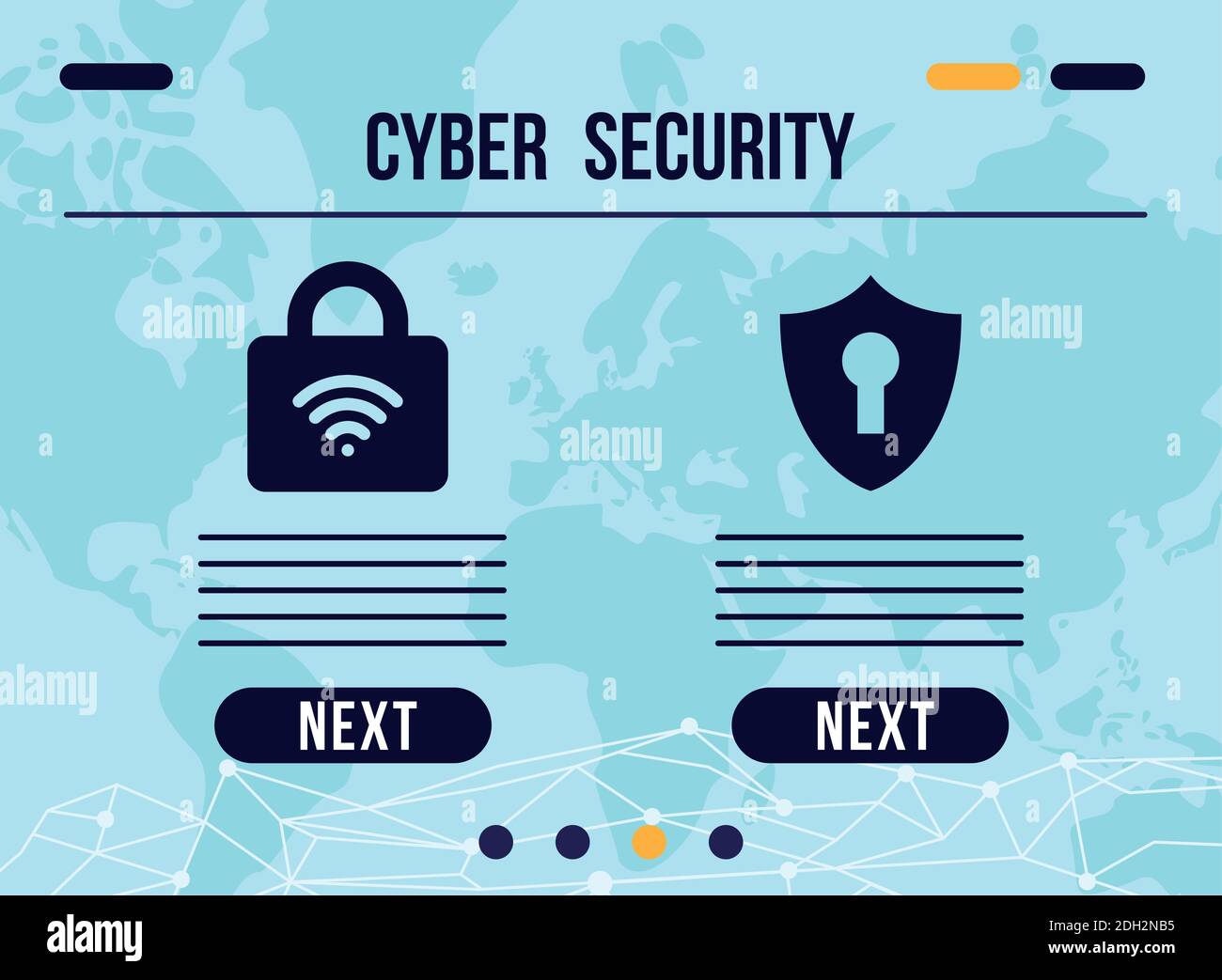 cyber security infographic with padlock and shield icons vector ...