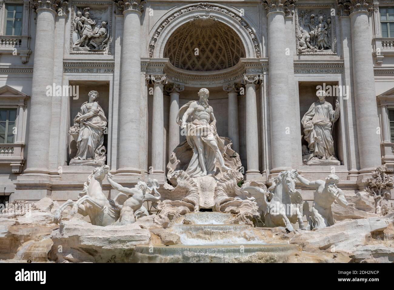 Panoramic view of Trevi Fountain in the Trevi district in Rome, Italy ...