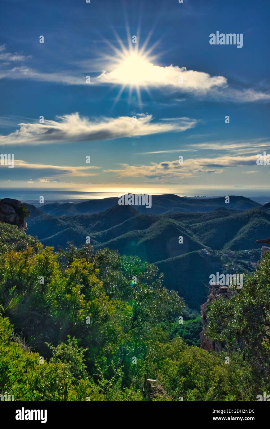 The Garbi viewpoint in the Sierra Calderona of Valencia, Spain Stock ...