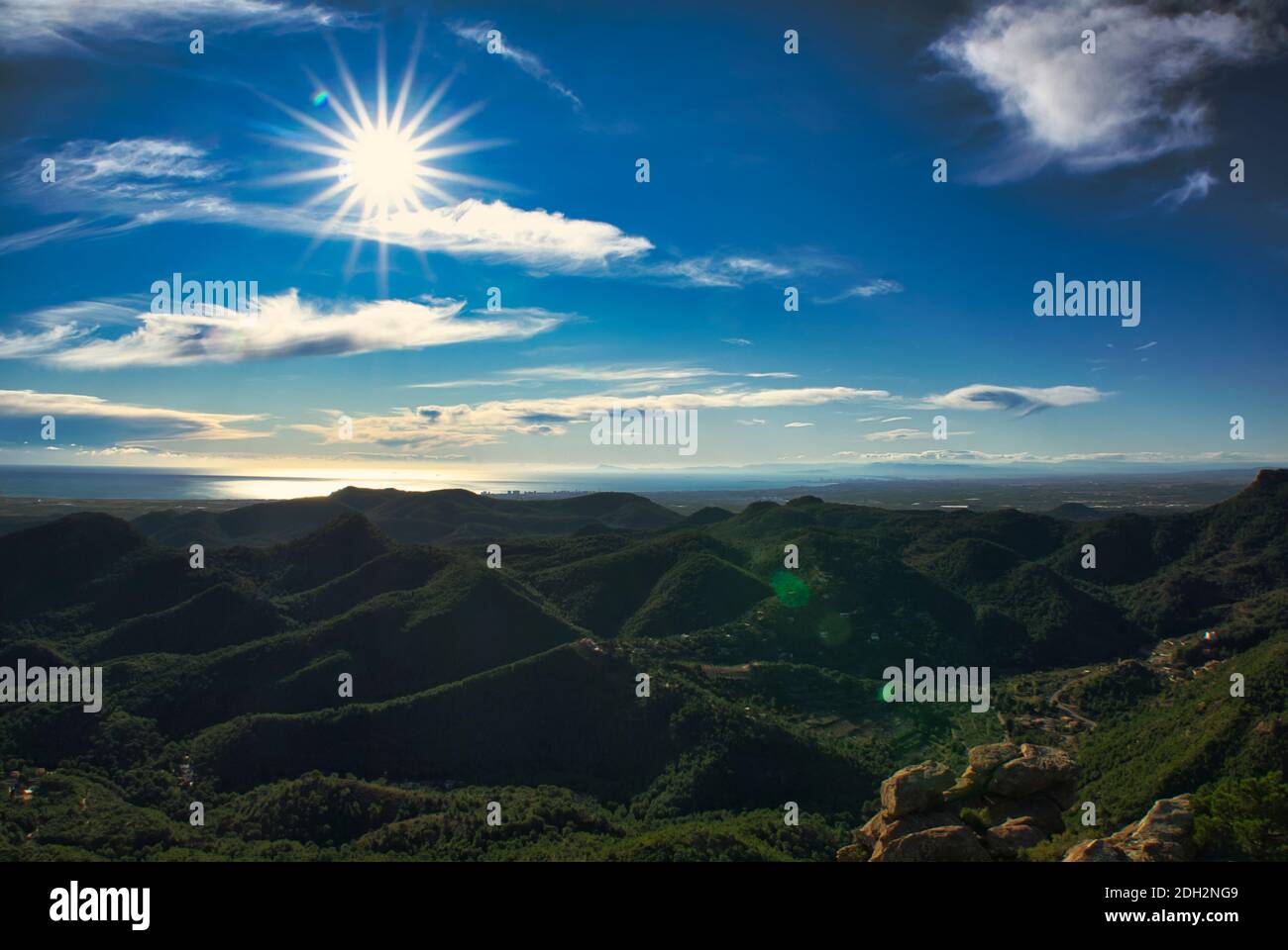 The Garbi viewpoint in the Sierra Calderona of Valencia, Spain Stock ...