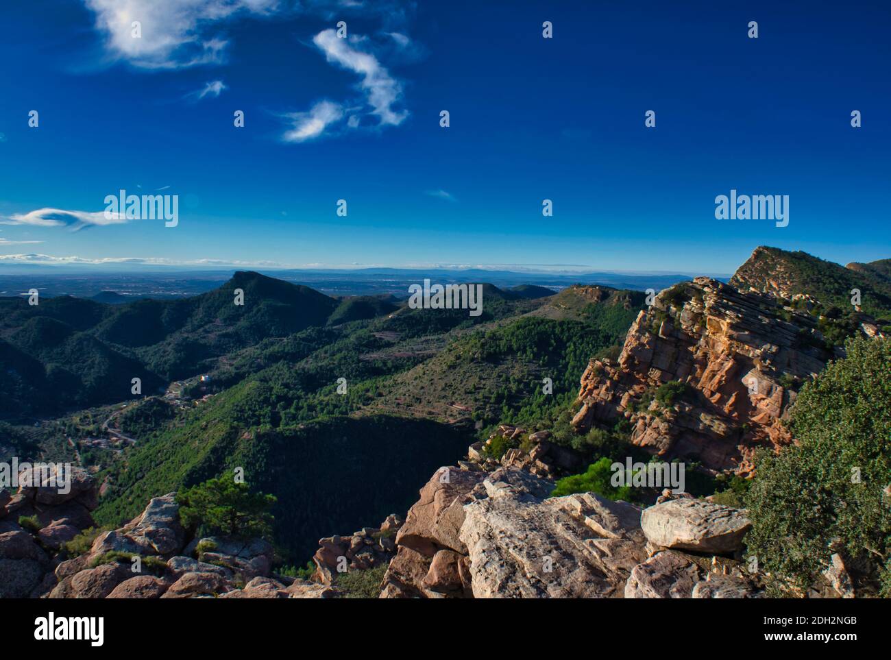 The Garbi viewpoint in the Sierra Calderona of Valencia, Spain Stock ...