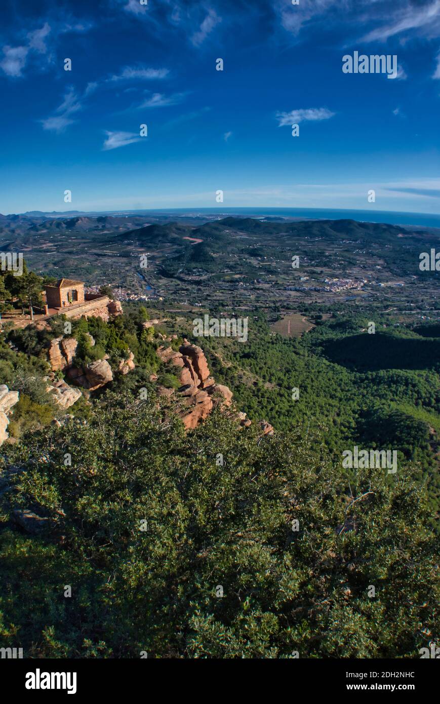 The Garbi viewpoint in the Sierra Calderona of Valencia, Spain Stock ...