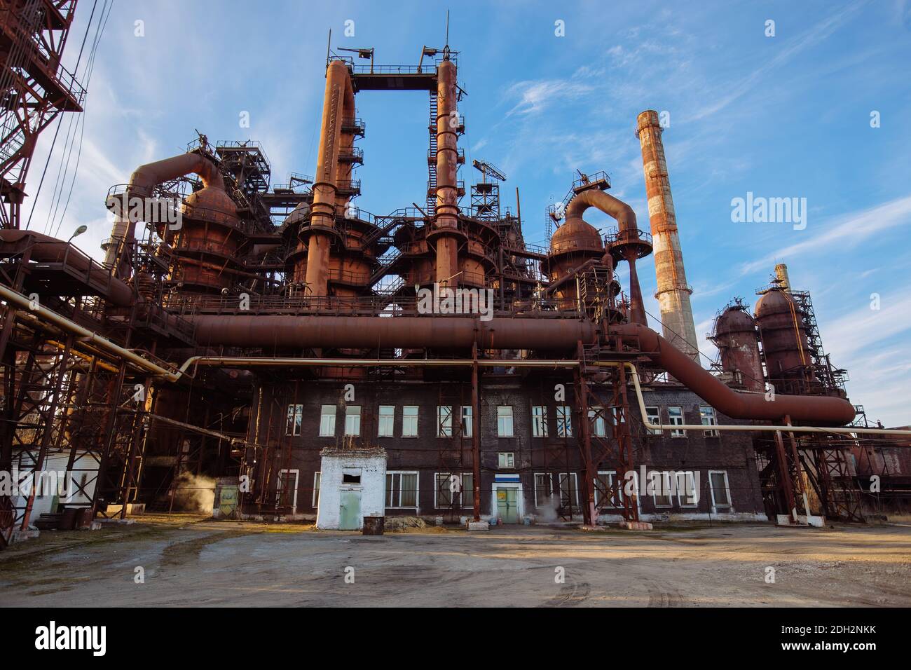 Metallurgical plant with the blast furnace equipment Stock Photo - Alamy
