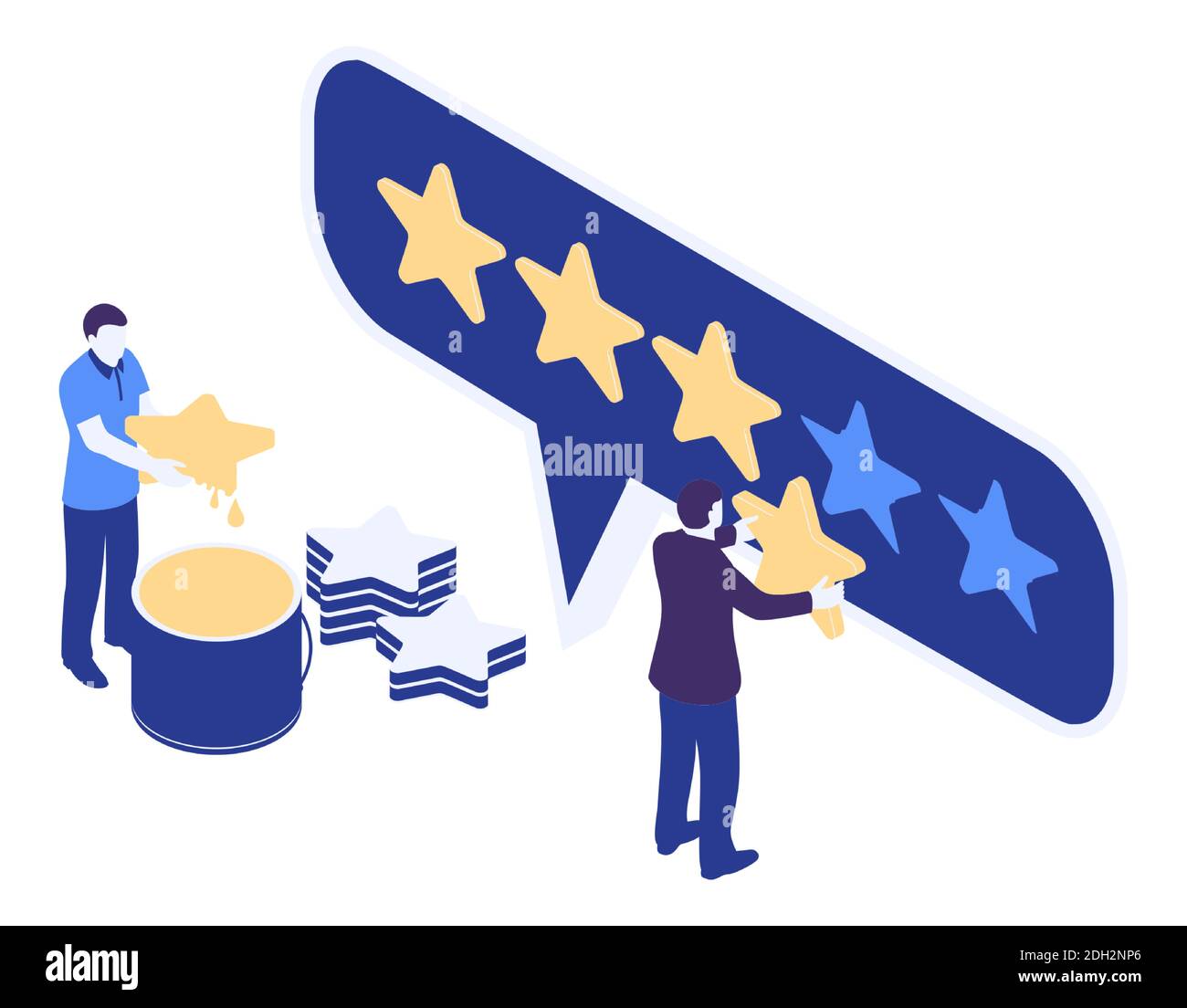 Man in business suit with golden star in hand, cartoon vector isometric ...