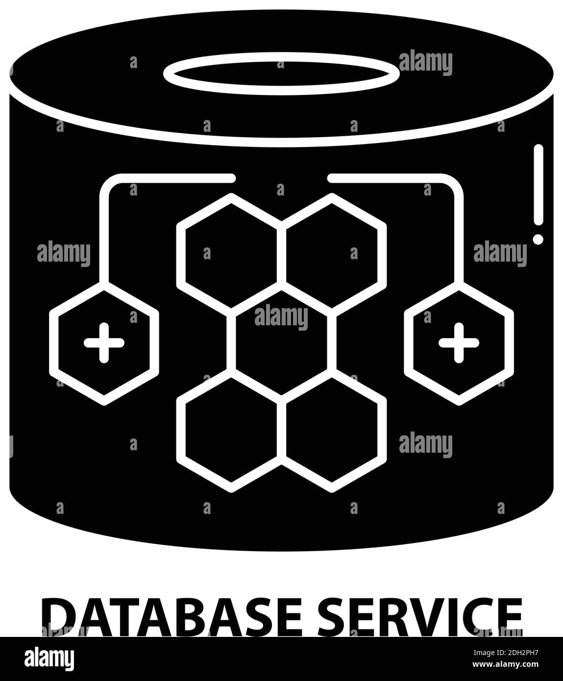 database service icon, black vector sign with editable strokes, concept ...