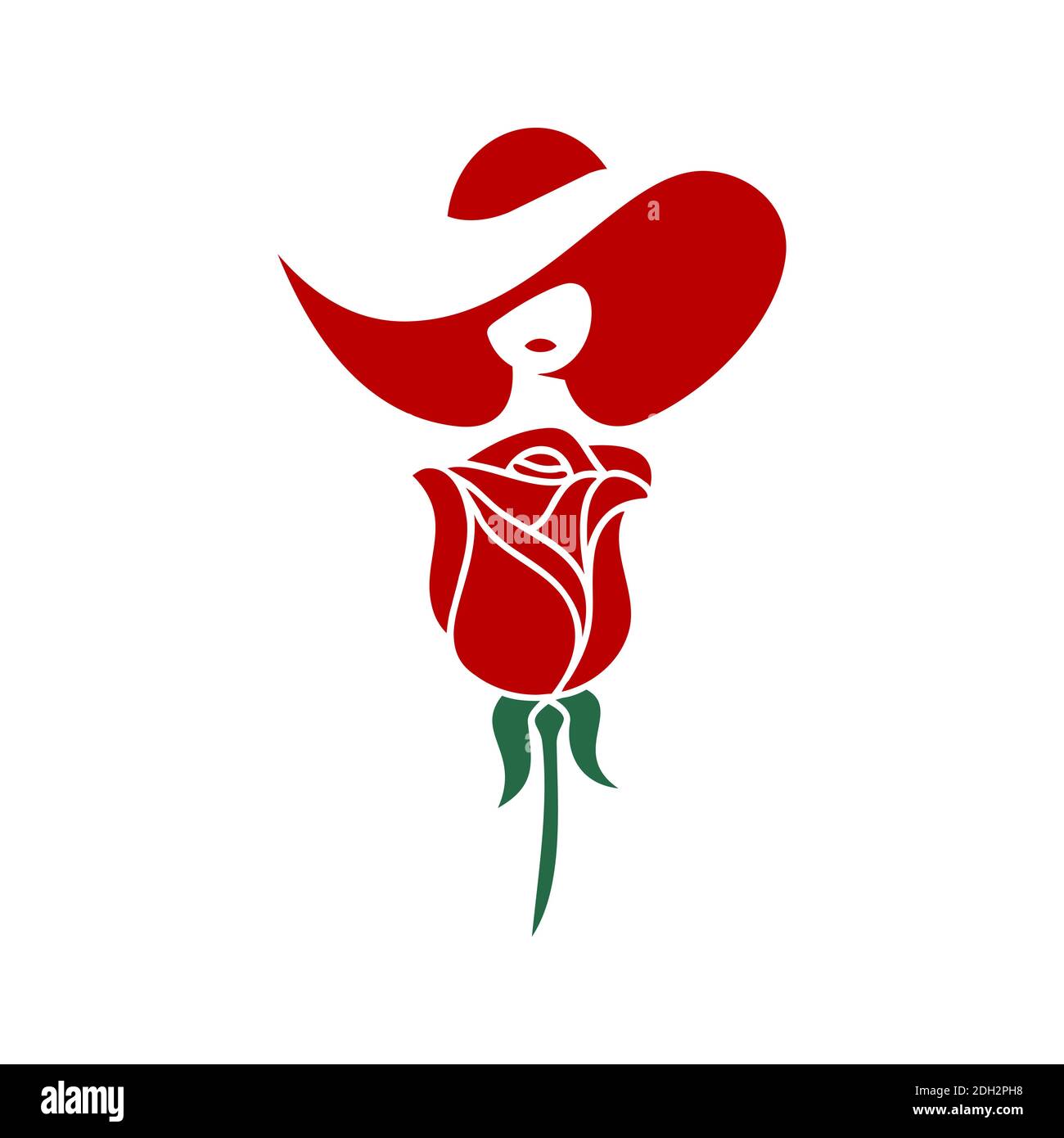 lady rose luxury beauty red concept logo icon vector concept design ...