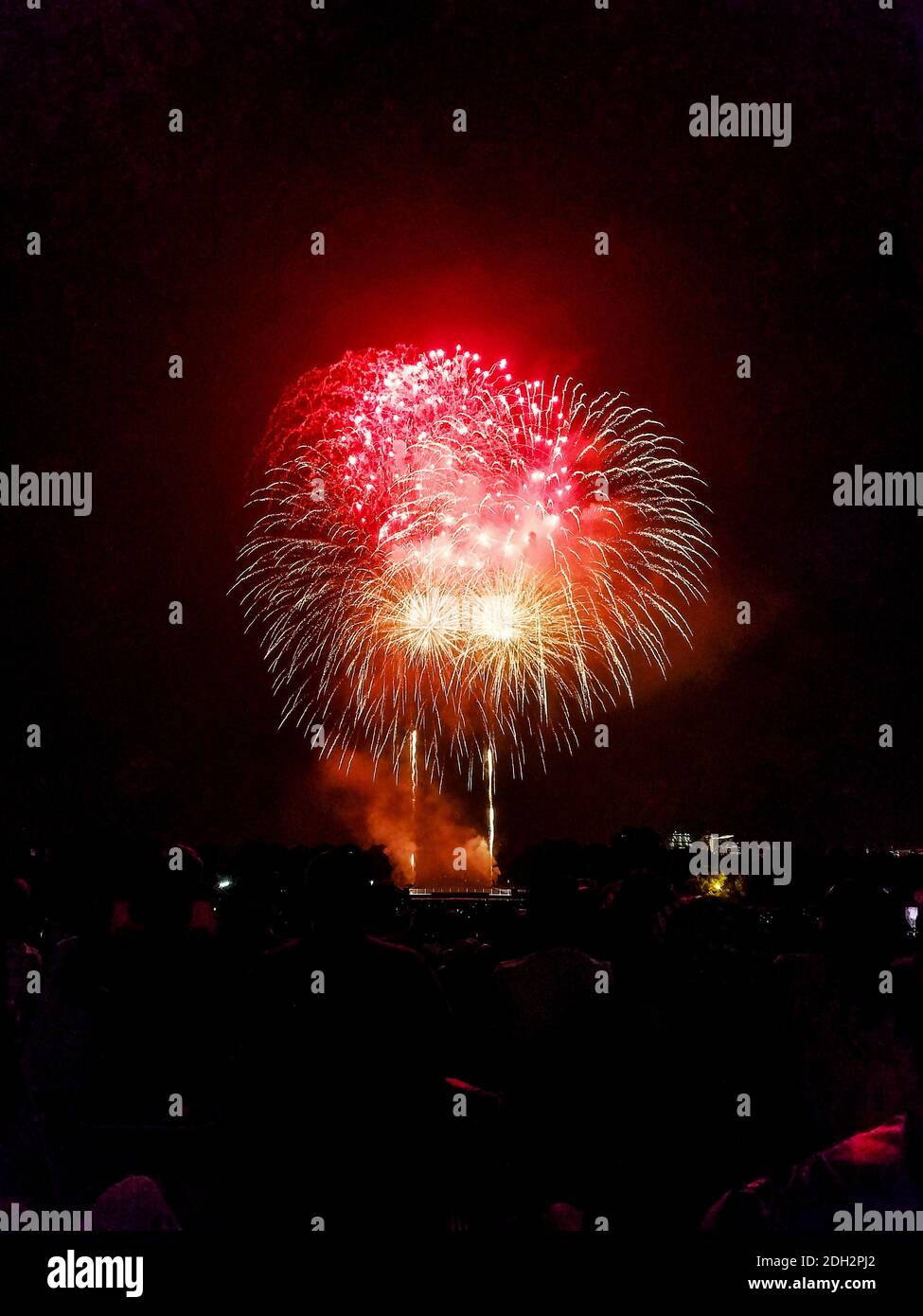 WASHINGTON, DC - JULY 4, 2017: People watching the nighttime display ...