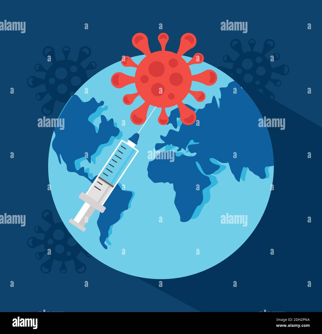 covid19 vaccine hope poster with syringe and earth planet vector ...