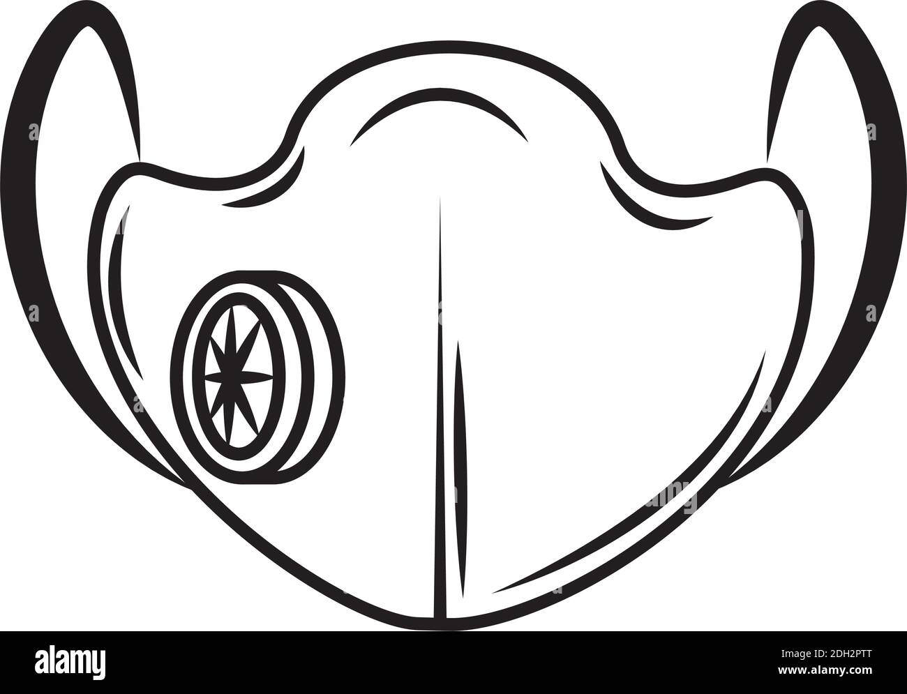 medical wear safety N95 mask protective equipment sketch icon vector ...