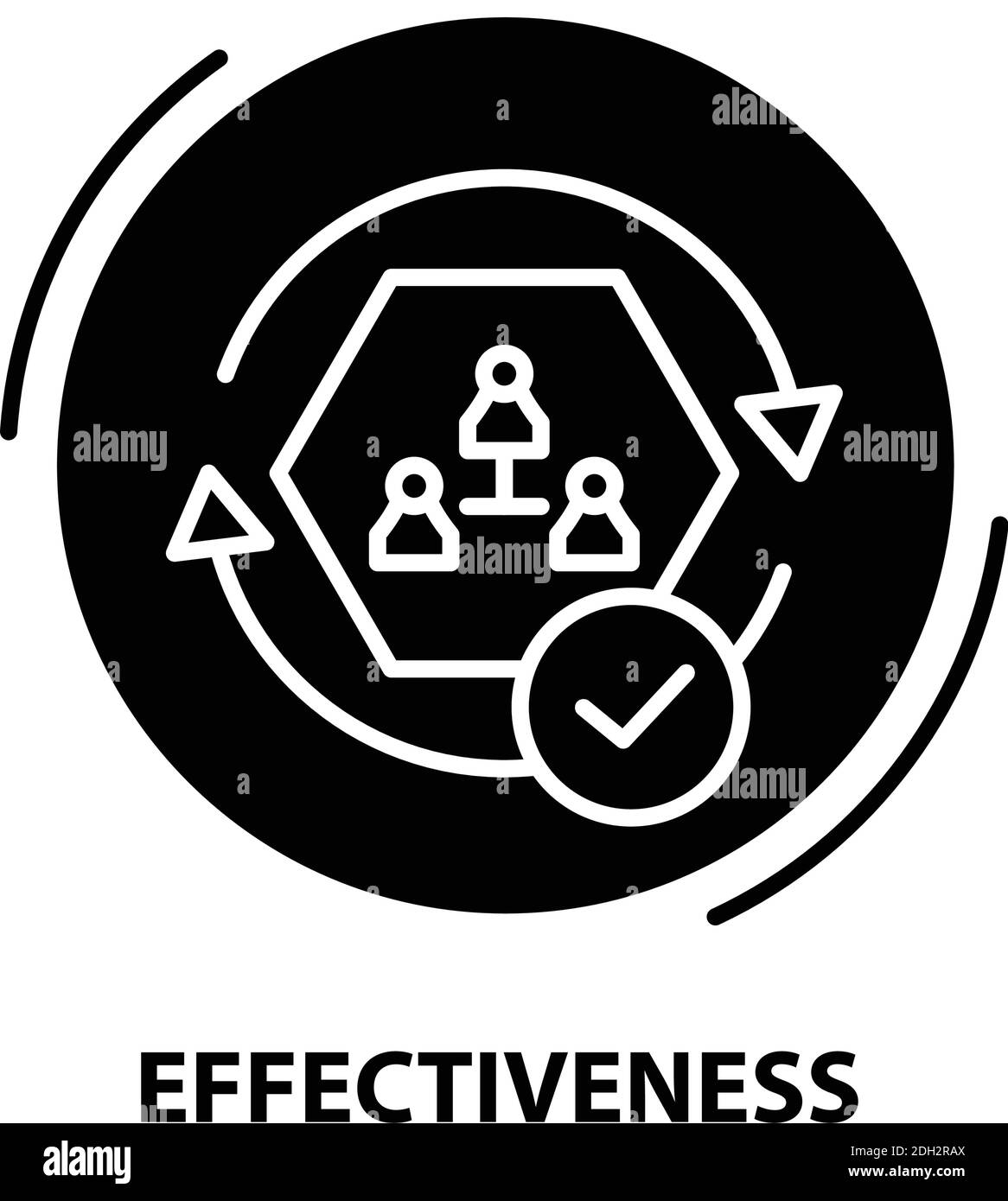 effectiveness icon, black vector sign with editable strokes, concept ...