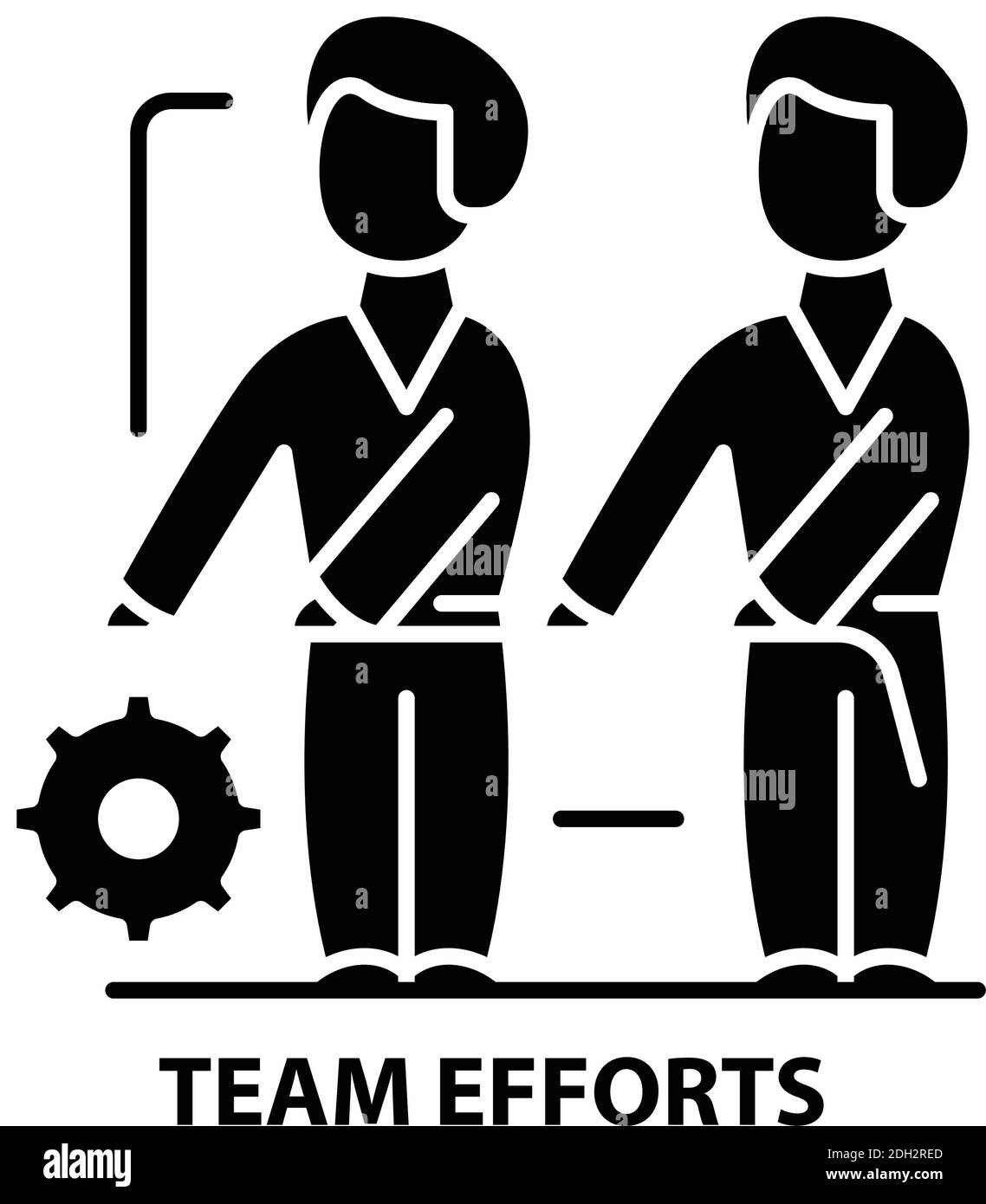 team efforts icon, black vector sign with editable strokes, concept ...