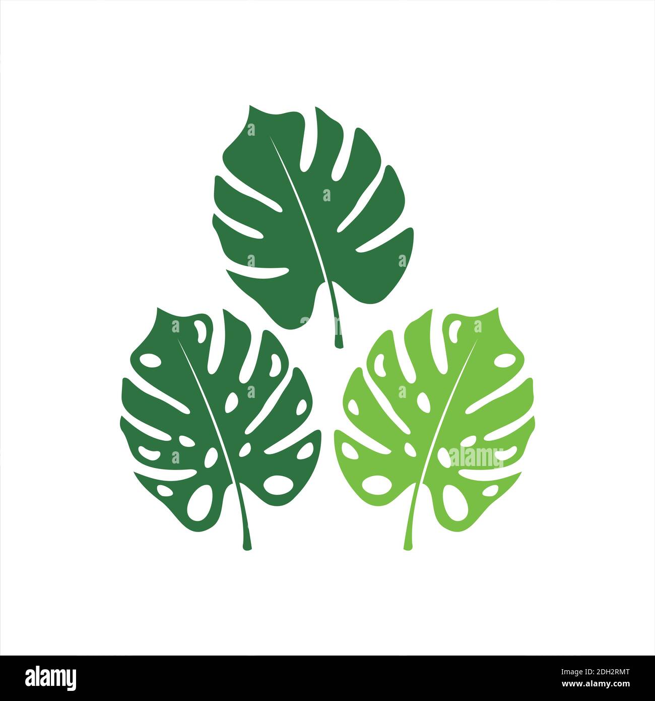 three green leaves icon logo vector flat concept design Stock Vector ...