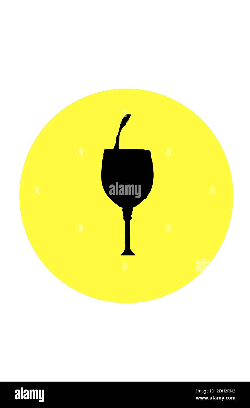 Glass red wine vector logo hi-res stock photography and images - Alamy