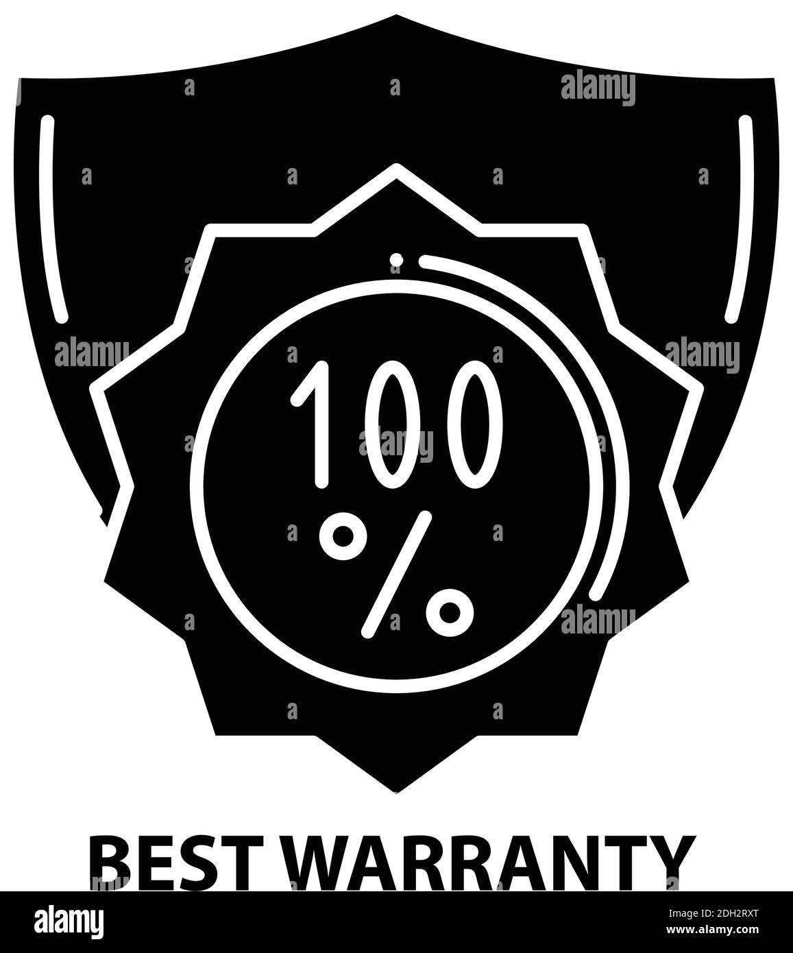 best warranty icon, black vector sign with editable strokes, concept ...