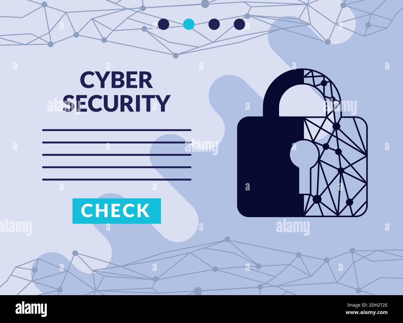 cyber security infographic with padlock and circuit vector illustration ...