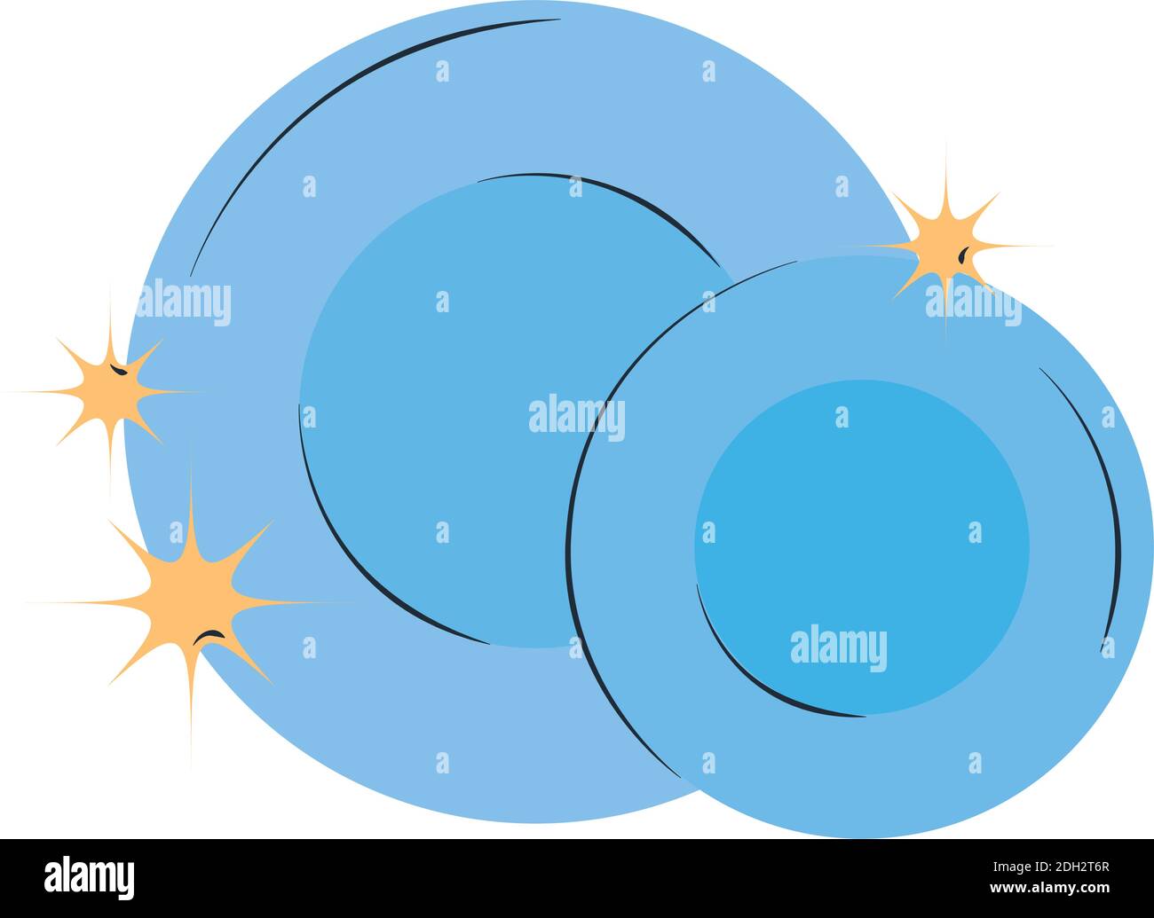 cleaning shiny kitchen dishes on white background vector illustration ...