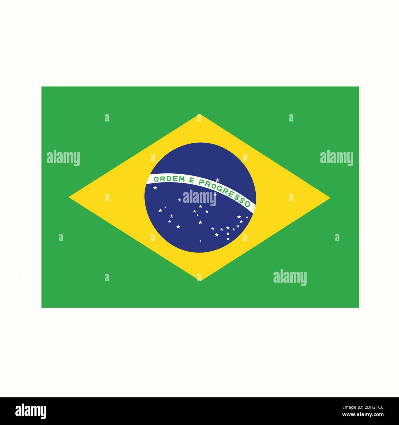 Flag of Brazil. Vector Illustration. Flat Design Stock Vector Image ...