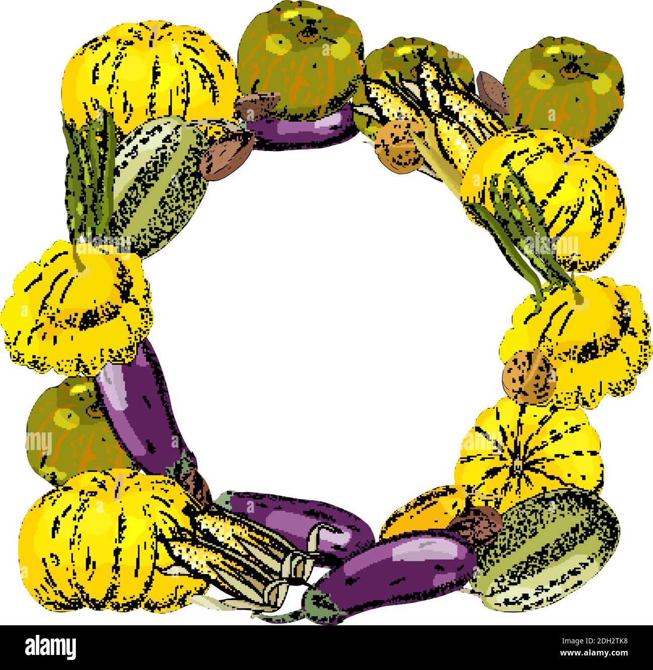 Horizontal Square autumn rectangle colored frame composed of different ...