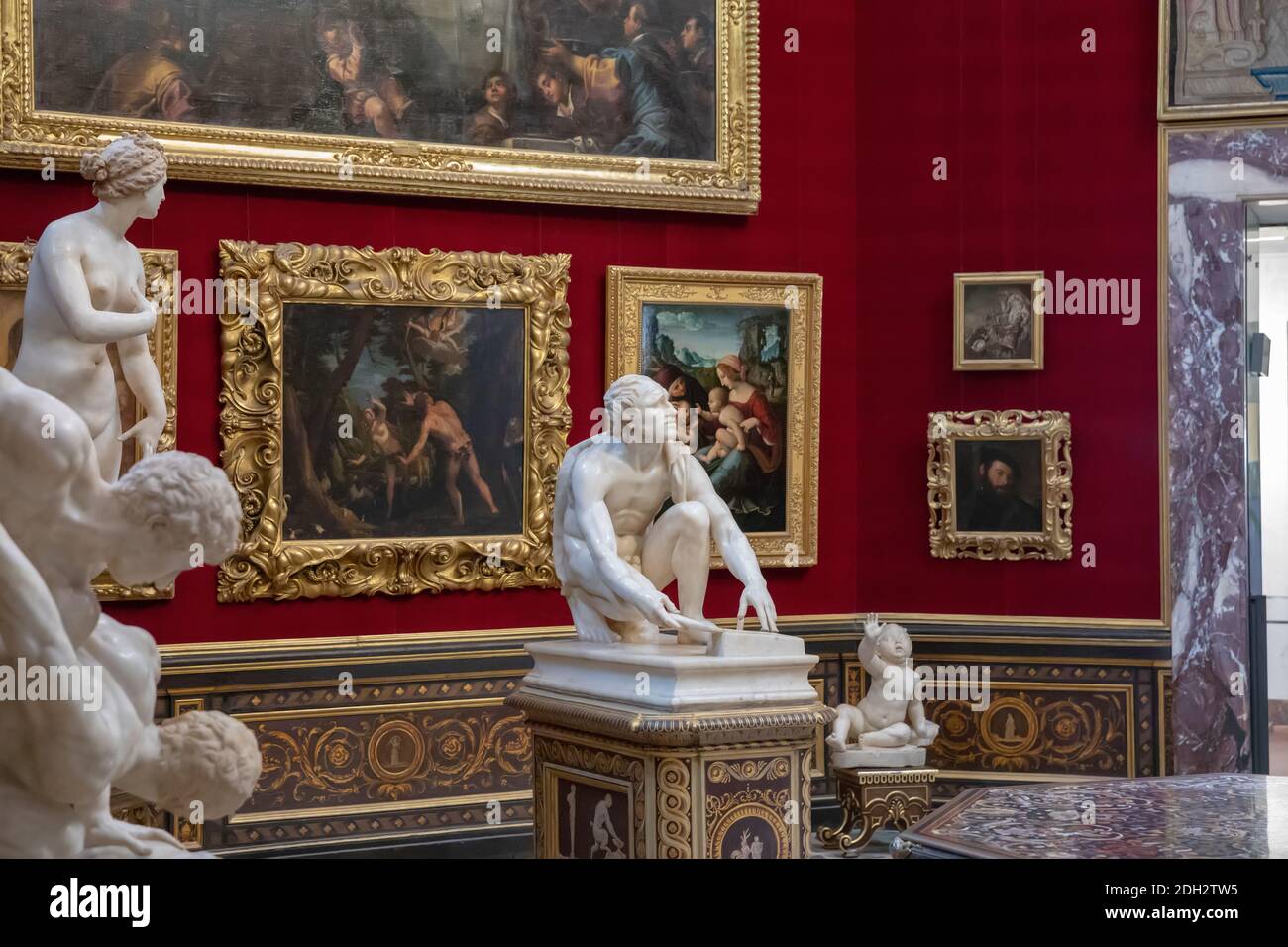Florence, Italy - June 26, 2018: Panoramic view of interior and arts of ...