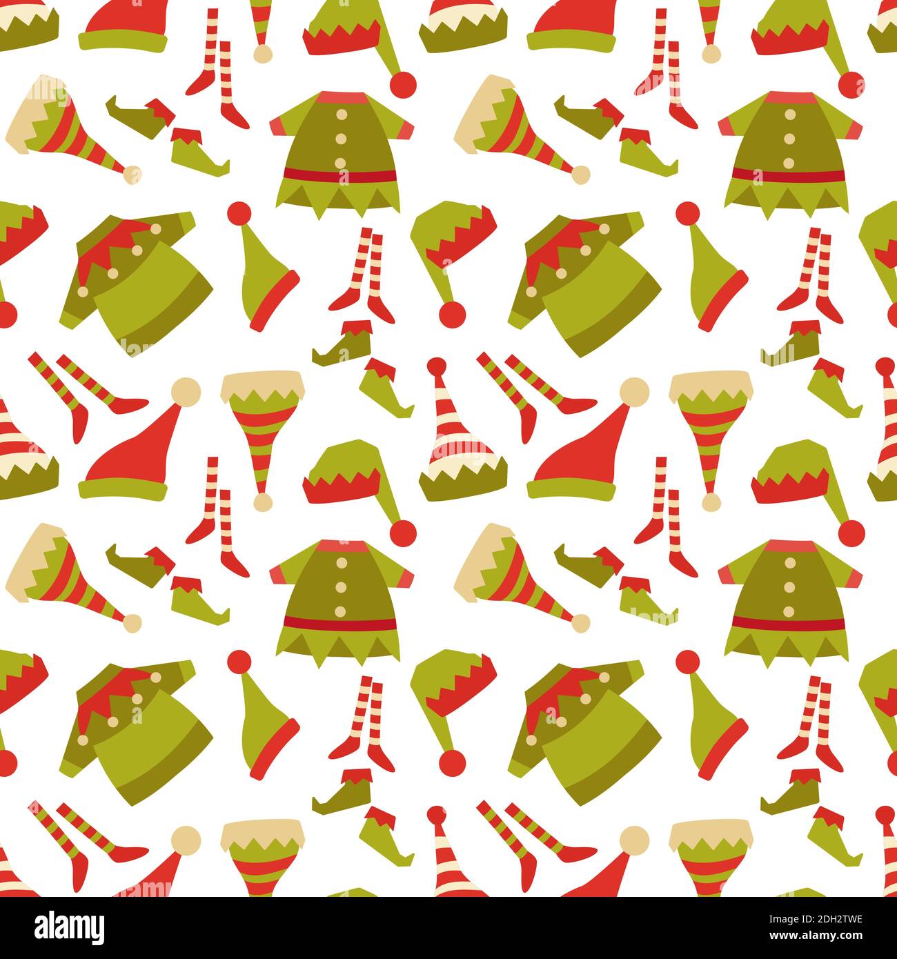 Elf costume icon collection vector seamless pattern Stock Vector Image ...
