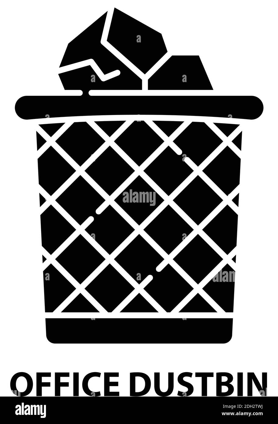 office dustbin icon, black vector sign with editable strokes, concept illustration Stock Vector ...