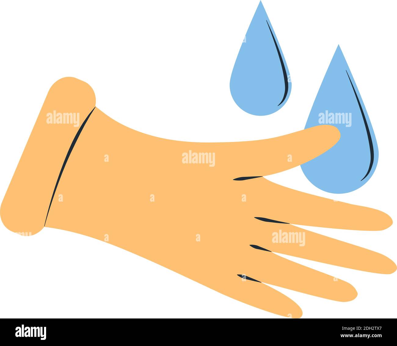 cleaning, rubber gloves and drops water supplies tools equipment vector ...
