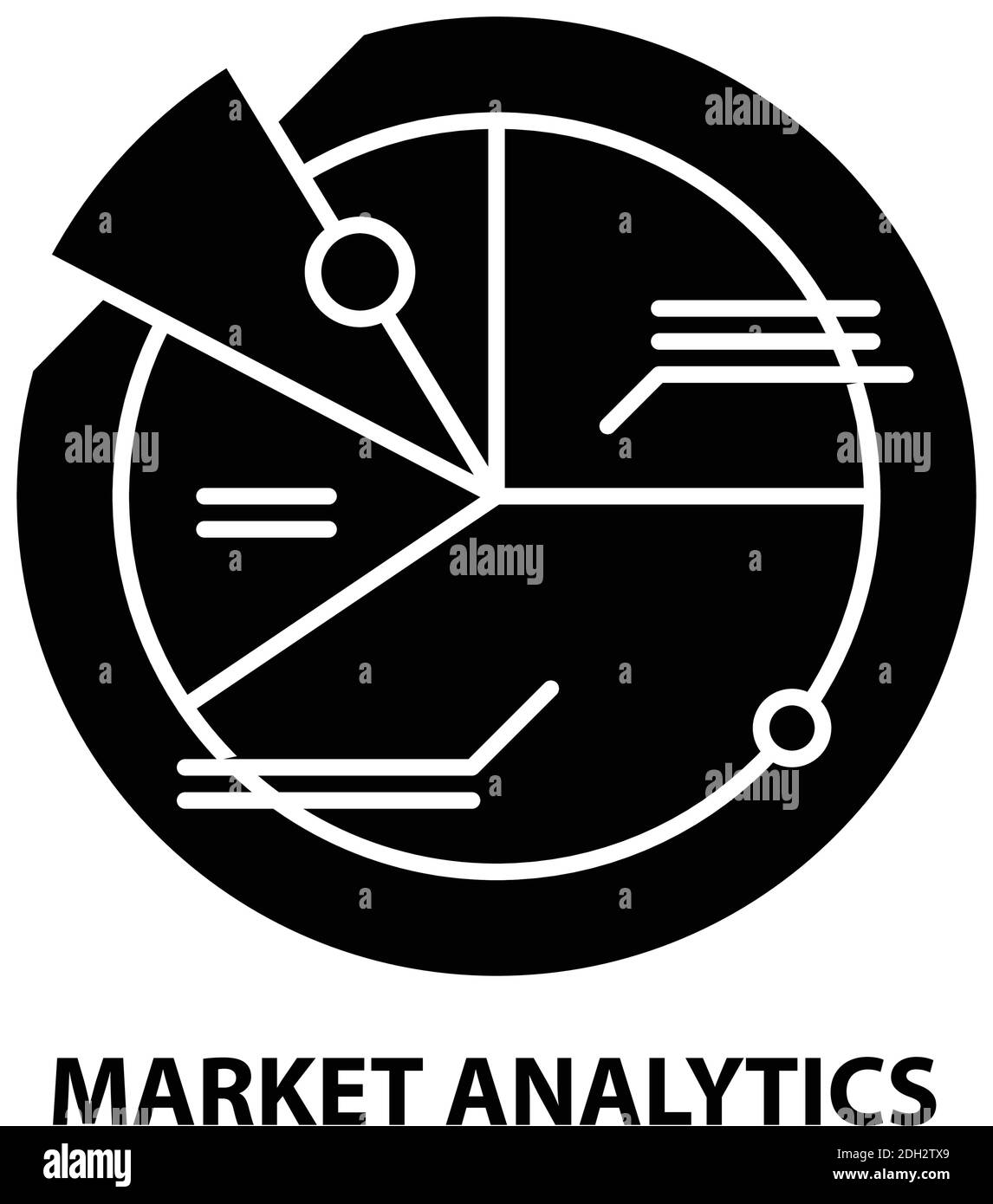 market analytics icon, black vector sign with editable strokes, concept ...