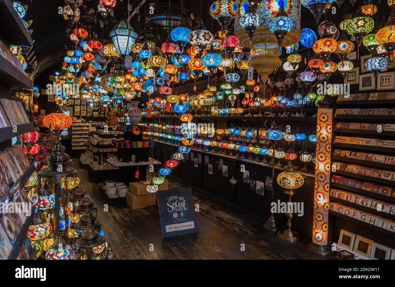 The interior of a shop in Camden Market, a popular tourist and shopping ...
