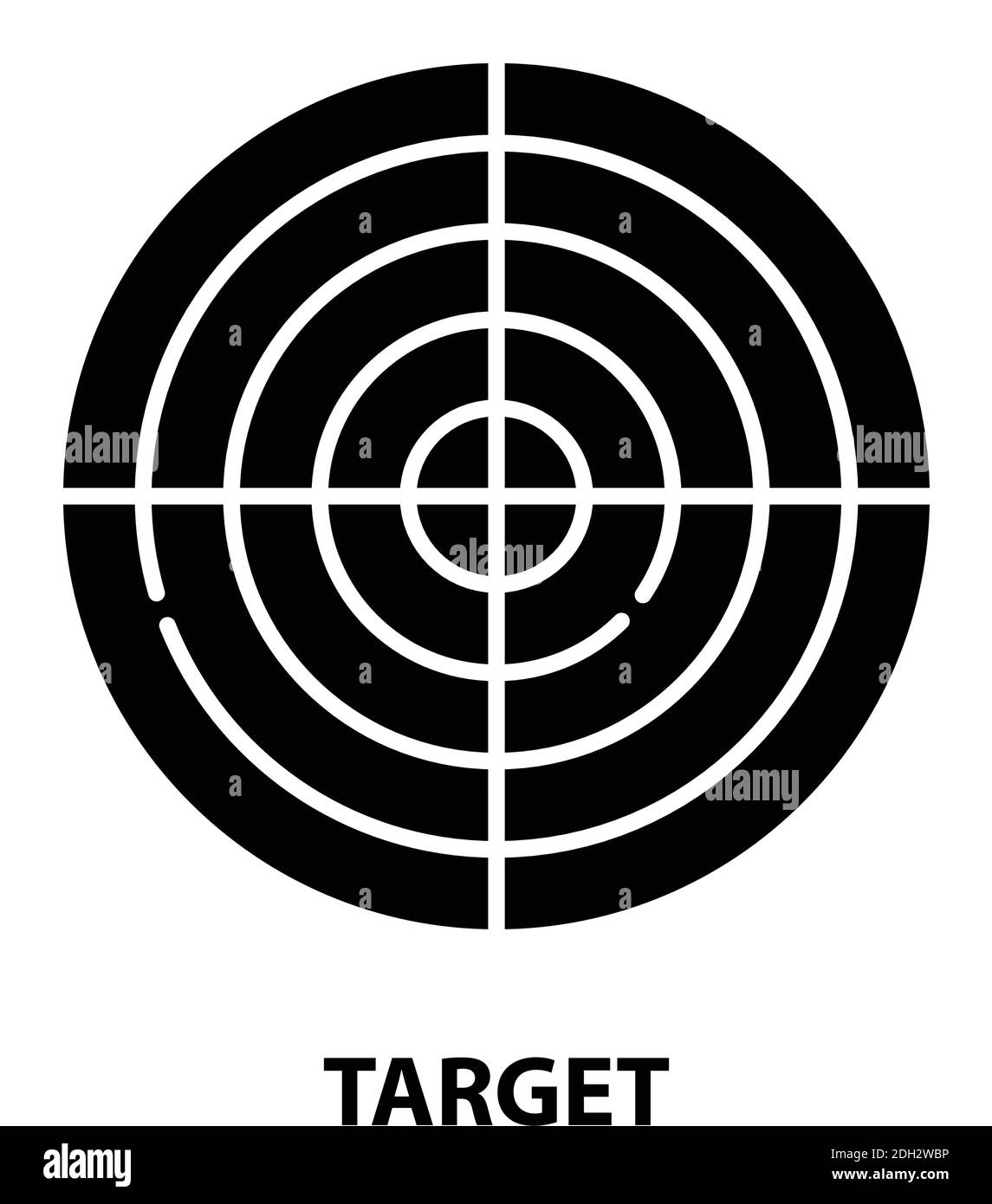 target icon, black vector sign with editable strokes, concept ...
