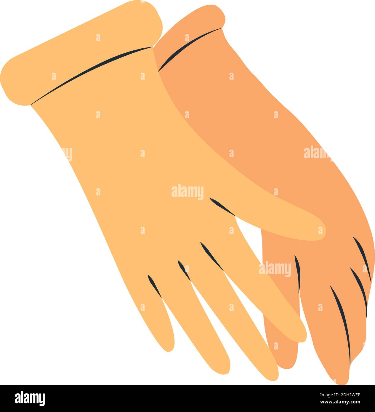 cleaning, yellow rubber gloves supply tool equipment vector ...