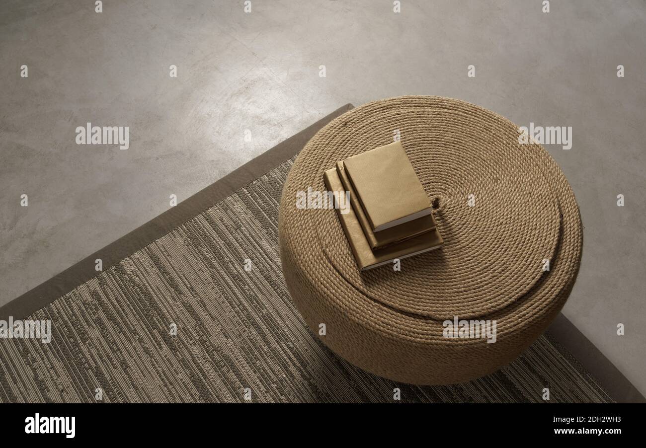 Top view of stacked books on coffee table Stock Photo - Alamy