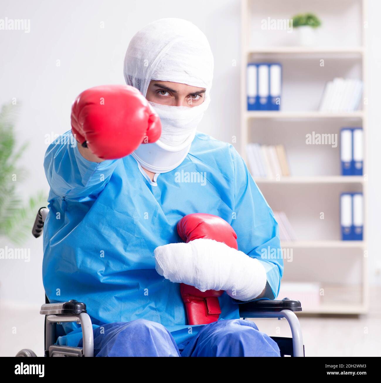 Injured boxer recovering in hospital Stock Photo - Alamy