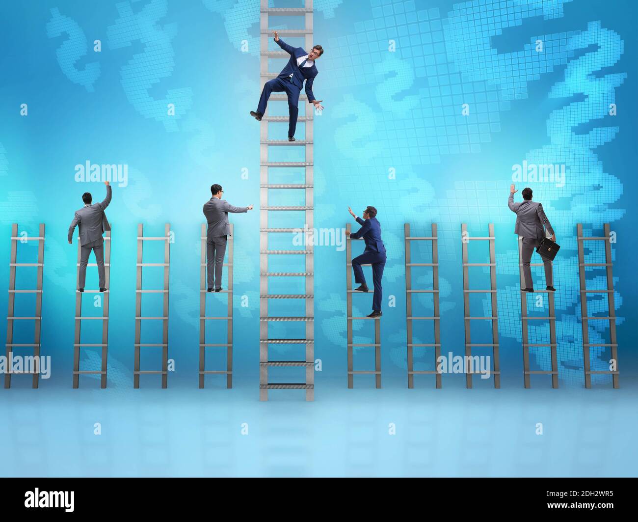 Employee being fired and falling from career ladder Stock Photo - Alamy
