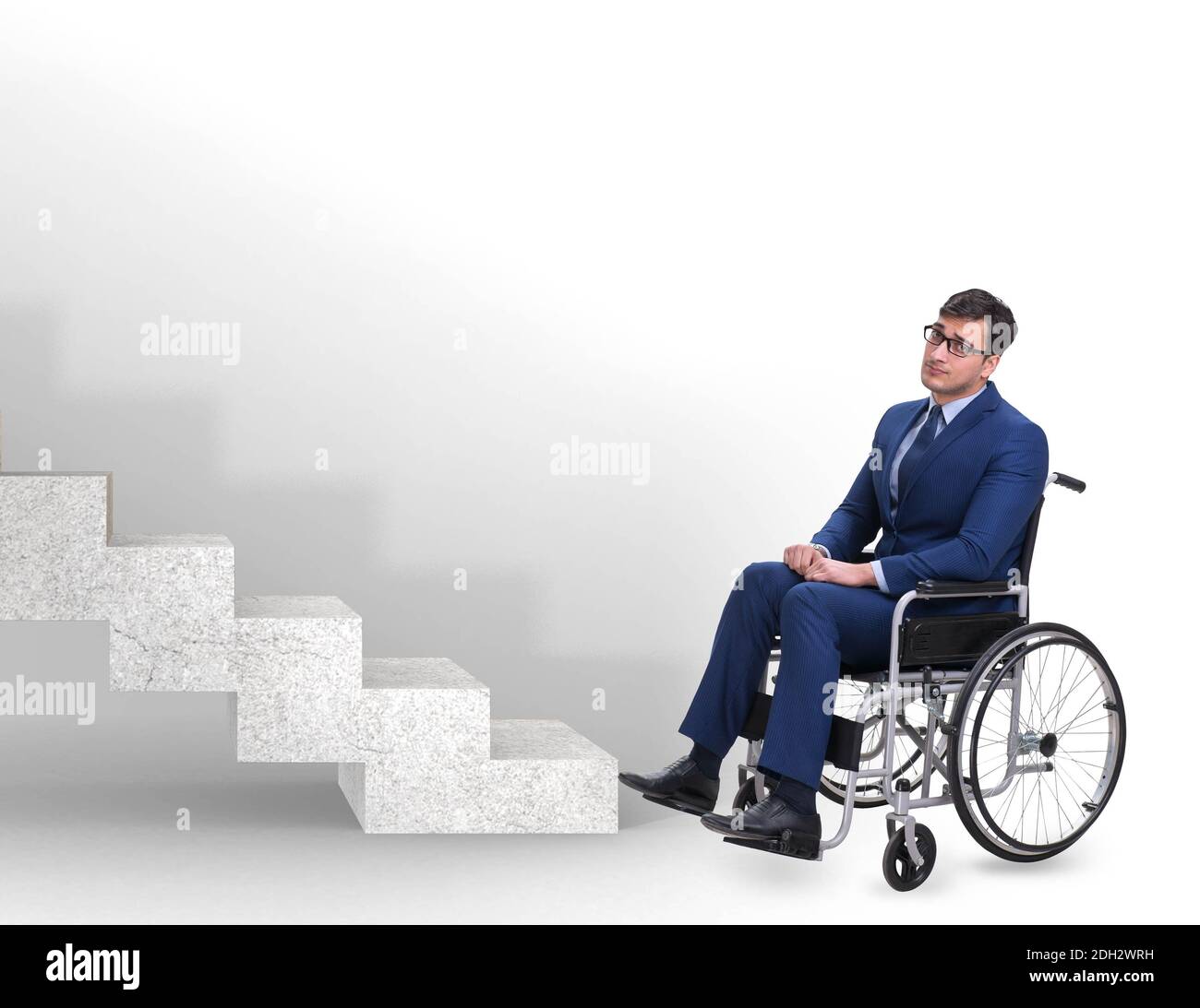 Wheelchair stairs inaccessible handicapped accessibility hi-res stock ...