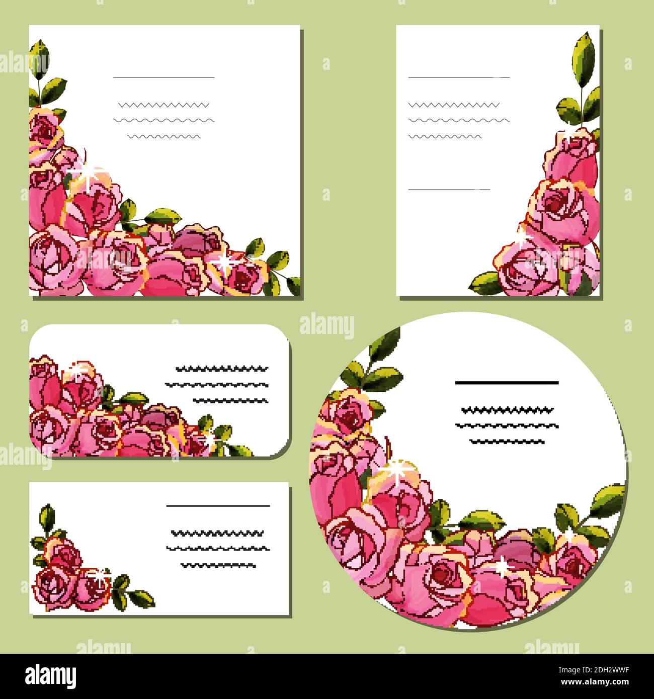 Vector hand drawn rose template. Excellent for gift boxes Stock Vector ...