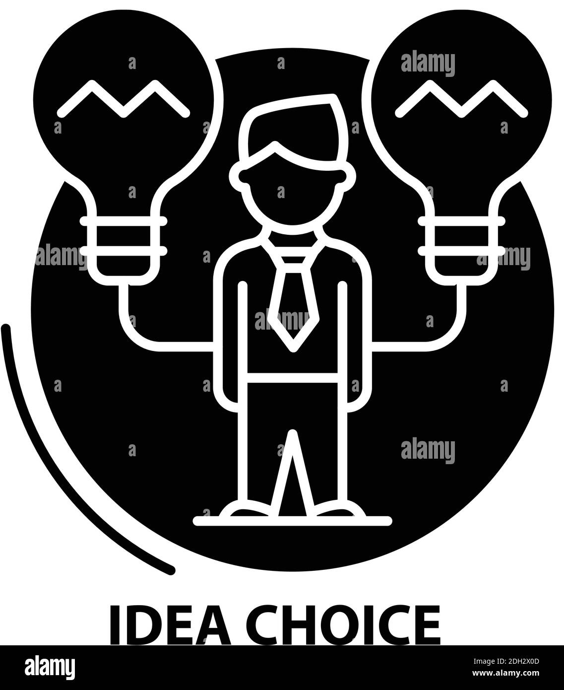 idea choice icon, black vector sign with editable strokes, concept ...