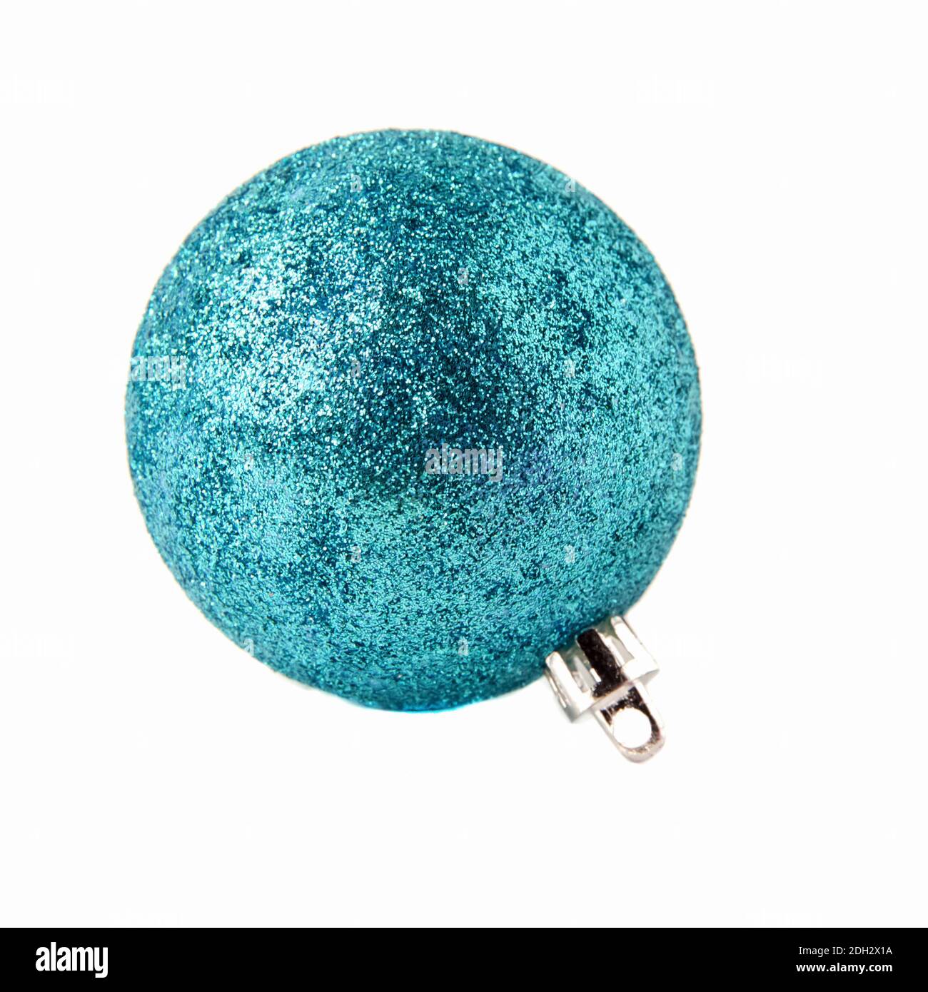 Blue Christmas tree ball isolated on white background Stock Photo - Alamy