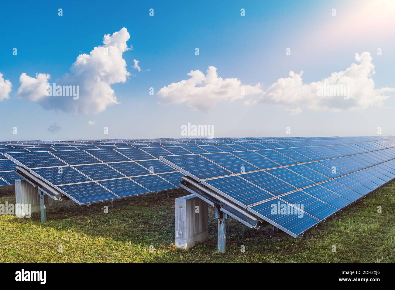 Alternative and renewable energy generation concept. Many photovoltaic ...