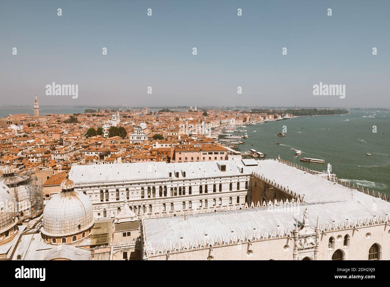 Panoramic view of Venice city with historic buildings and coast from St ...
