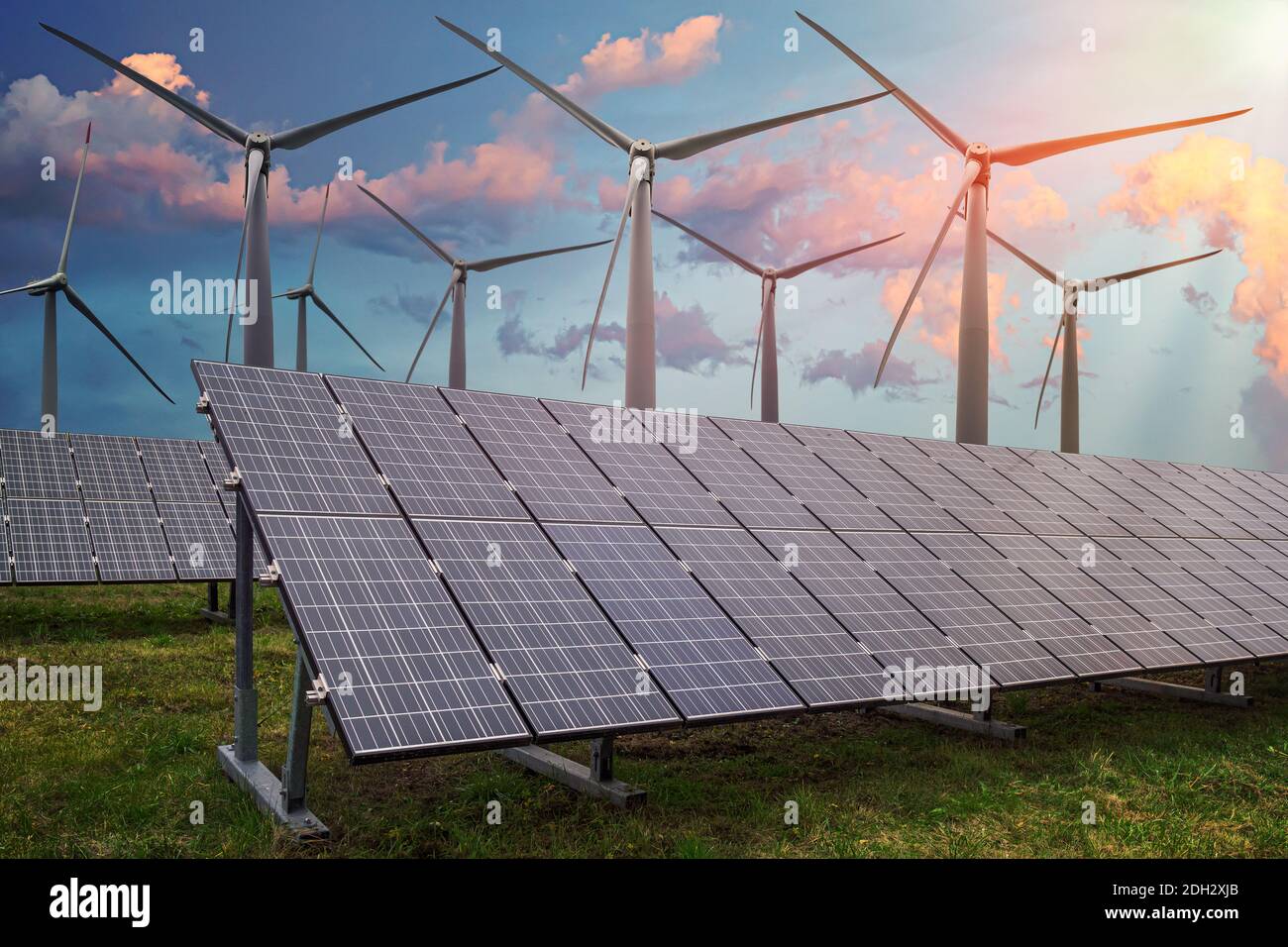 Renewable and alternative power production concept. Photovoltaic solar ...