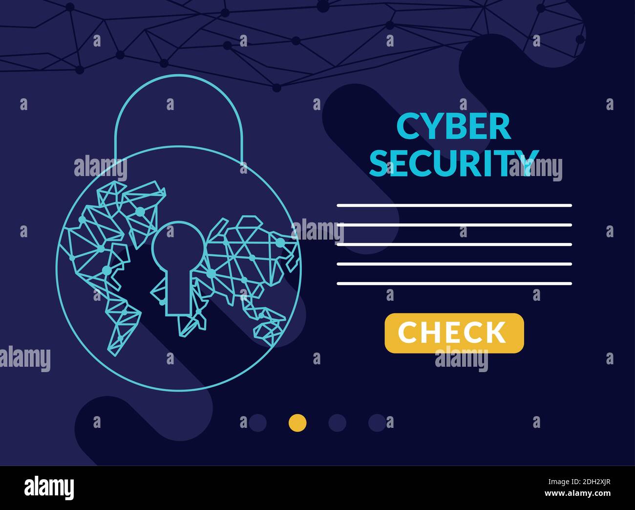 cyber security infographic with earth planet circuit in padlock vector ...