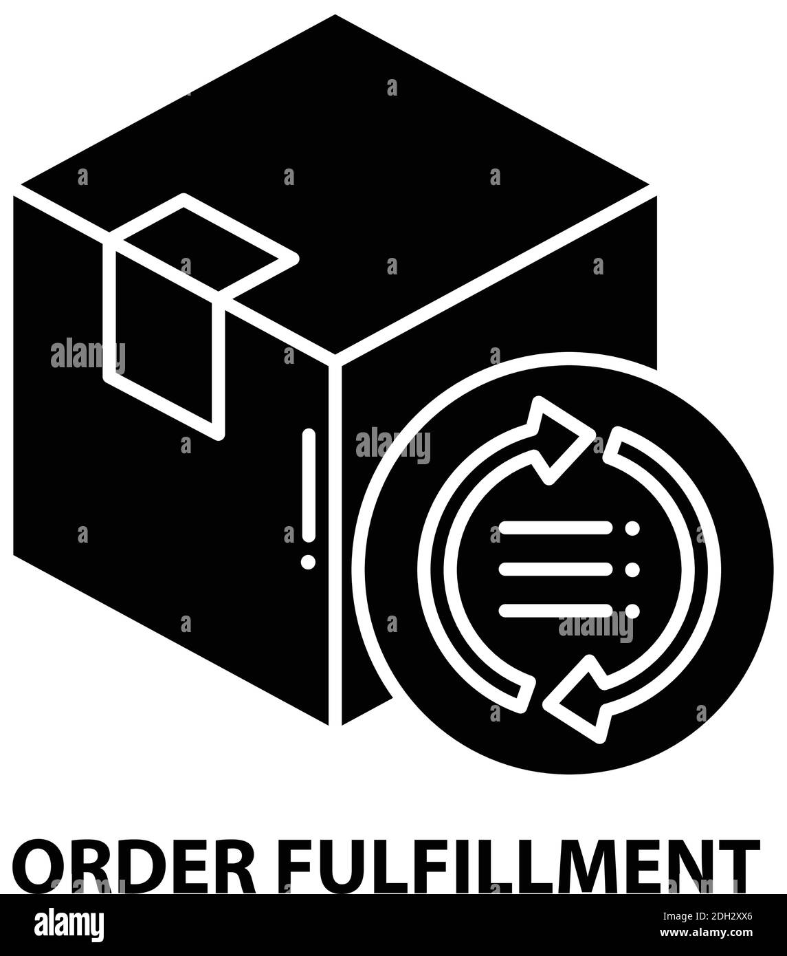 order fulfillment icon, black vector sign with editable strokes ...