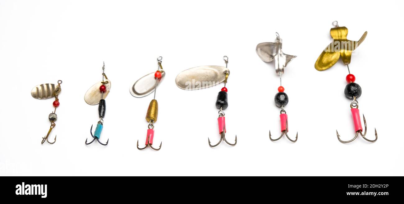 Hook fishing baits closeup Cut Out Stock Images & Pictures - Alamy