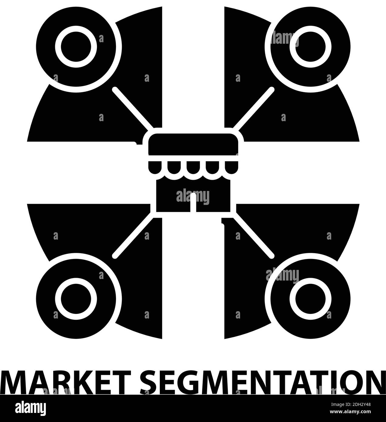 market segmentation icon, black vector sign with editable strokes ...