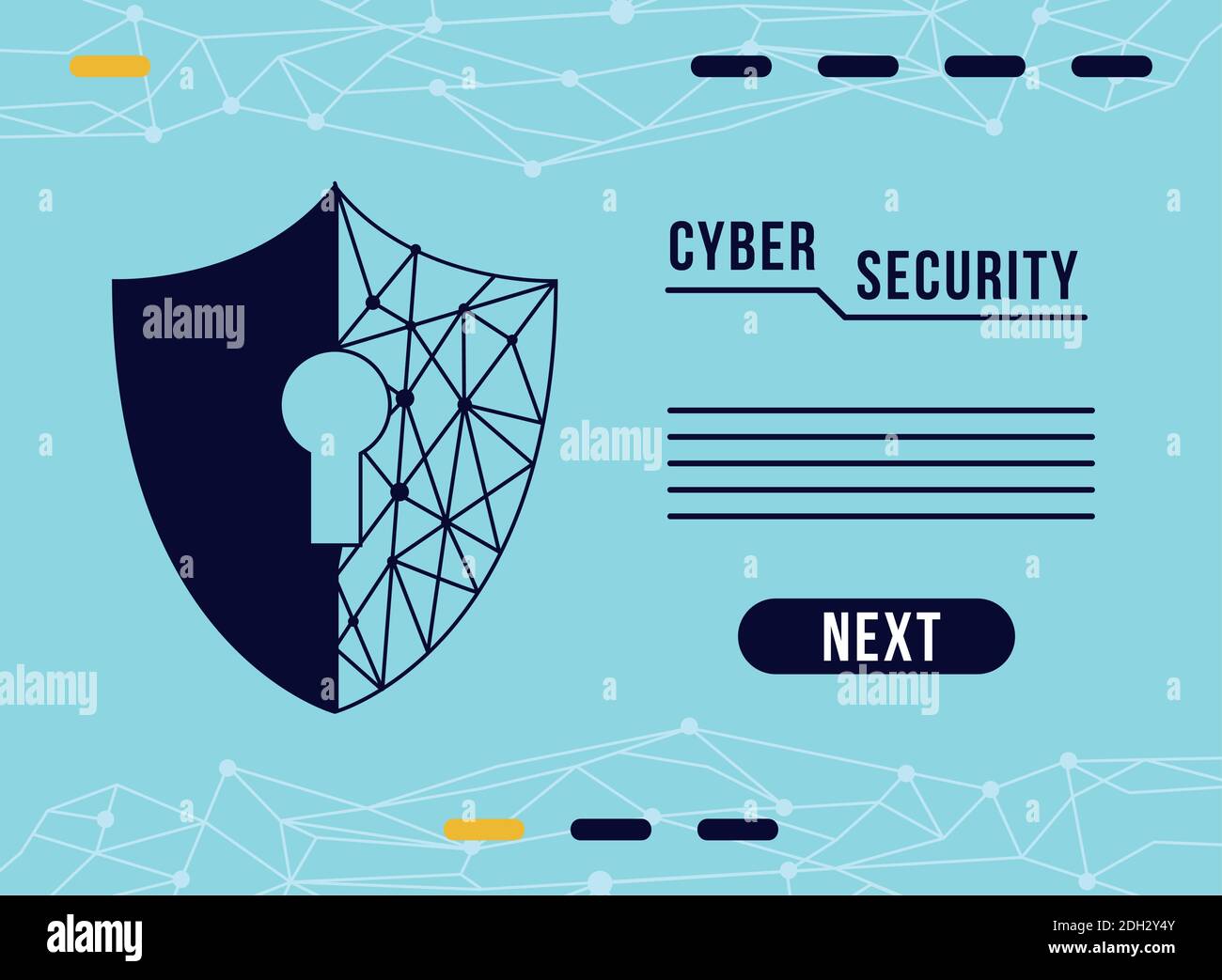 cyber security infographic with key hole and shield vector illustration ...