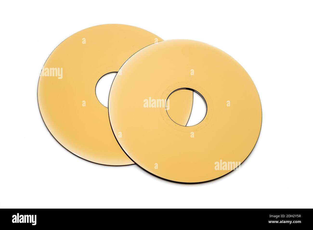 Hard disk platters on white background Stock Photo - Alamy