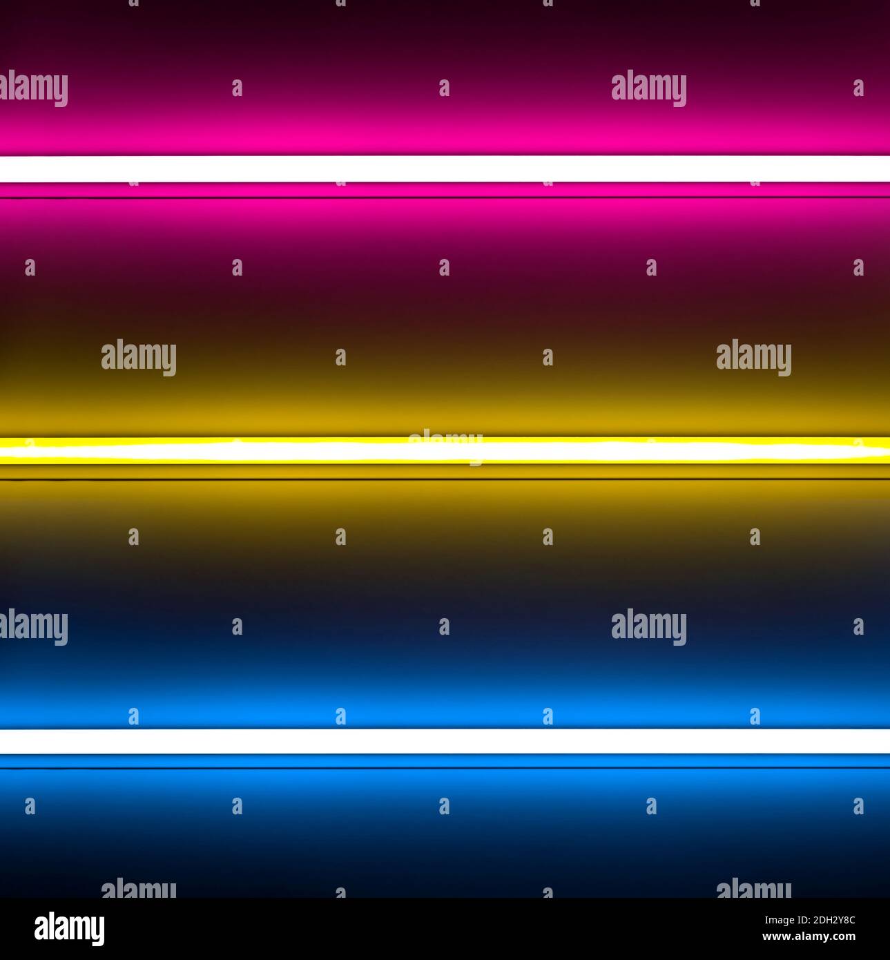 multicolour neon lights, glowing horizontal line Stock Photo - Alamy