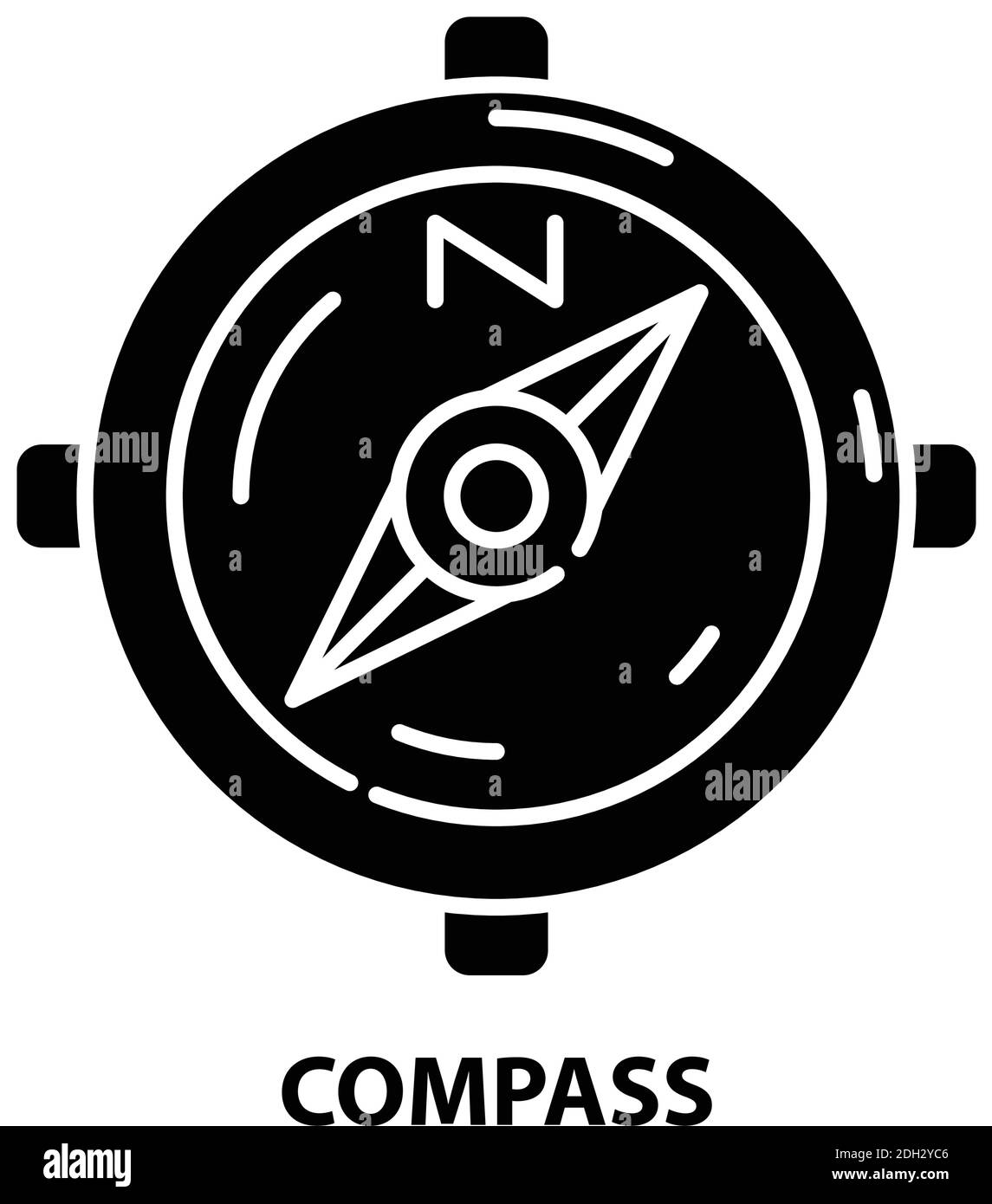 compass sign icon, black vector sign with editable strokes, concept ...