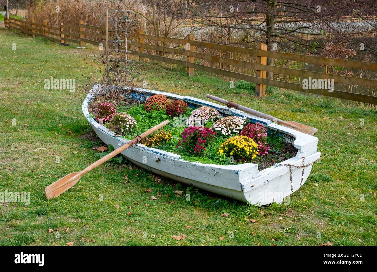 a boat full of flowers Stock Photo - Alamy