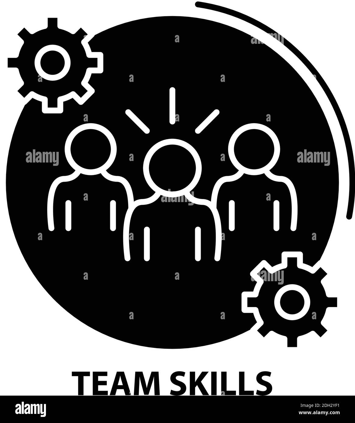 team skills symbol icon, black vector sign with editable strokes ...